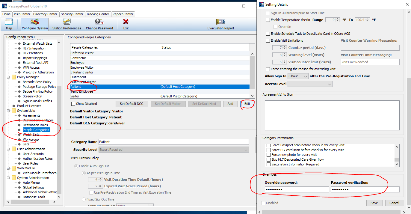 visitor limits override feature for HL7 patients visitor limits override feature for HL7 patients